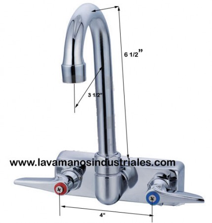llave mezcladora para tarja tipo paleta de 4 pulgadas